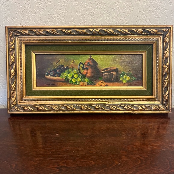 Art | Vintage Frank Lean Original Oil Painting Still Life Fruit Wood ...